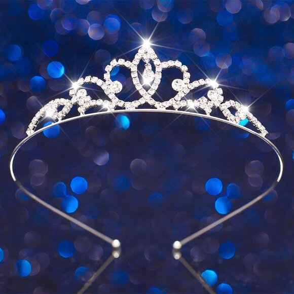 Other | Silver Rhinestone Tiara Princess Tiaras And Crowns Crystal ...